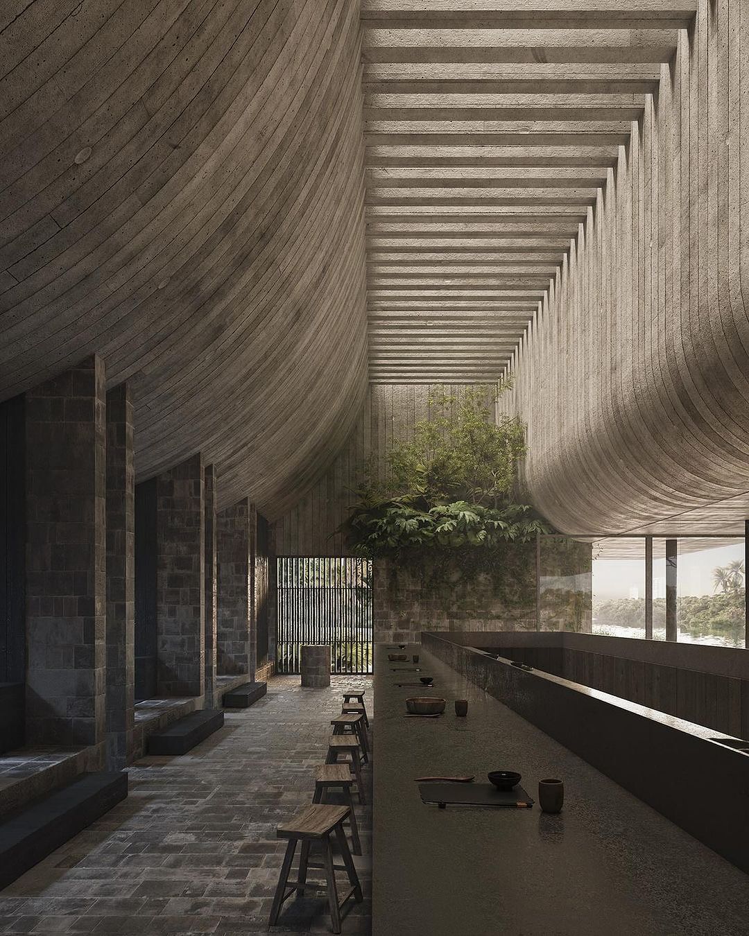 Concrete Restaurant in Mexico - Architecture Hunter